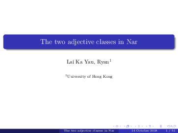 (PDF) The two adjective classes in Nar