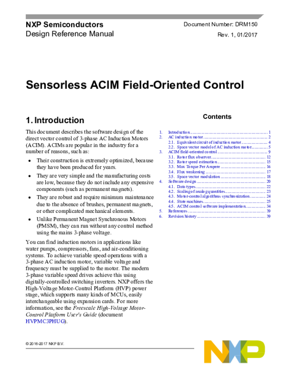 (PDF) Sensorless ACIM Field-Oriented Control