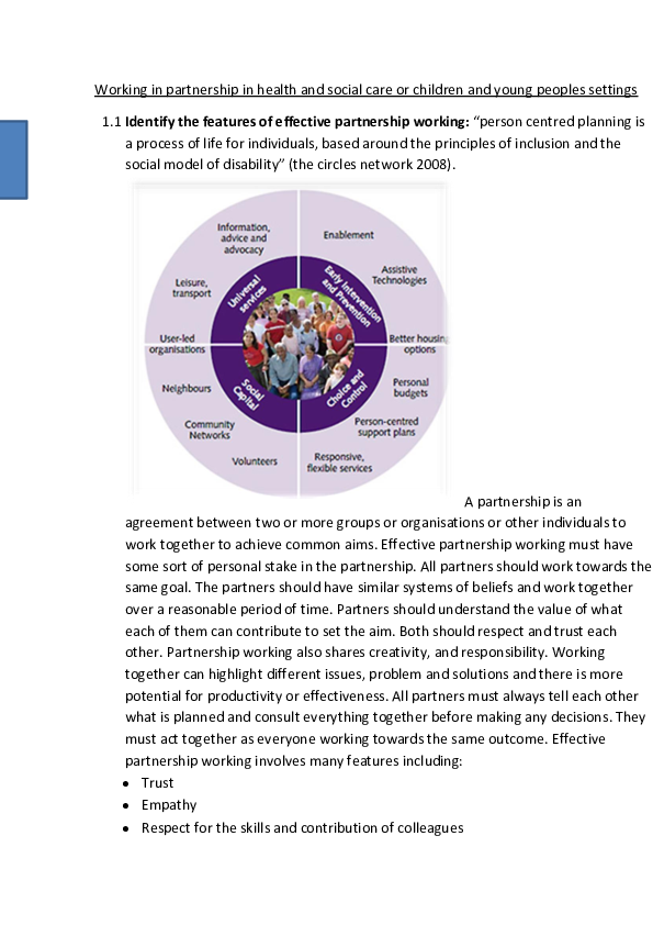 (DOC) Working in partnership in health and social care or children and ...
