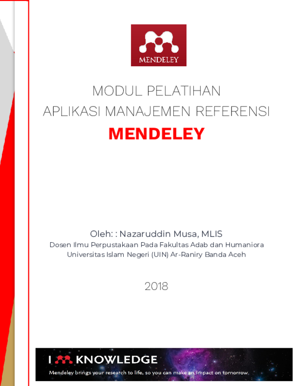 (PDF) Aplikasi Manajemen Referensi Mendeley