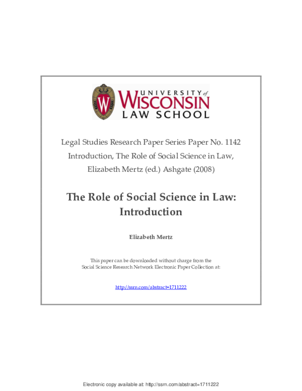 PDF The Role Of Social Science In Law Introduction Elizabeth Mertz pdf-the-role-of-social-science-in-law-introduction-elizabeth-mertz