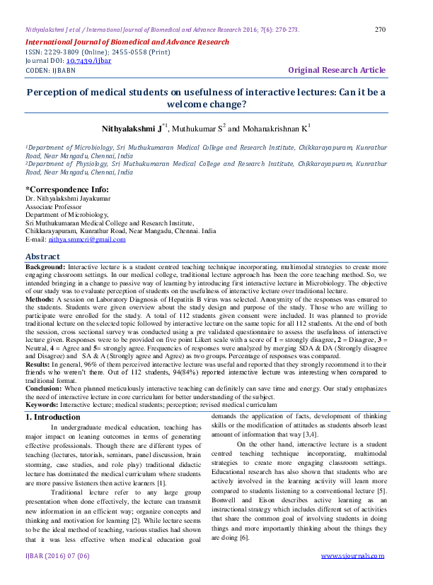 (PDF) Perception of medical students on usefulness of interactive ...