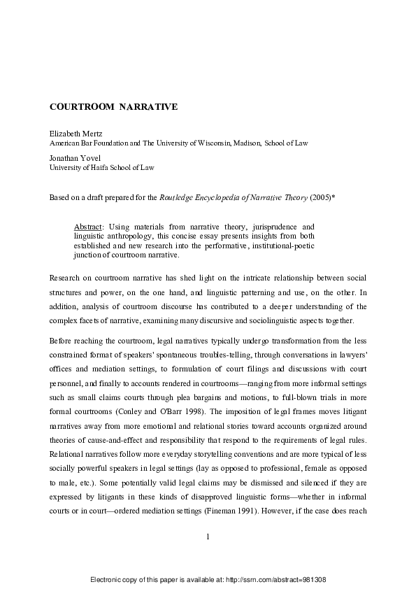 (PDF) Courtroom Narrative