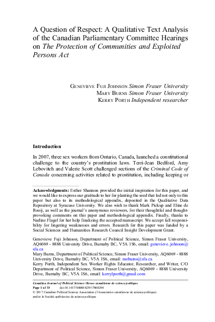Pdf A Question Of Respect A Qualitative Text Analysis Of The