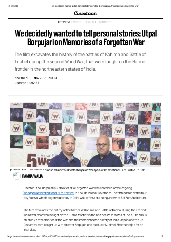 (PDF) Interview with Utpal Borpujari and Subimal Bhattacharjee