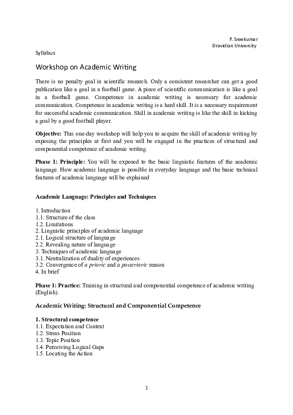 (DOC) Academic Writing Workshop Syllabus.doc