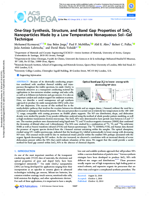(PDF) One-Step Synthesis, Structure, and Band Gap Properties of SnO2 ...