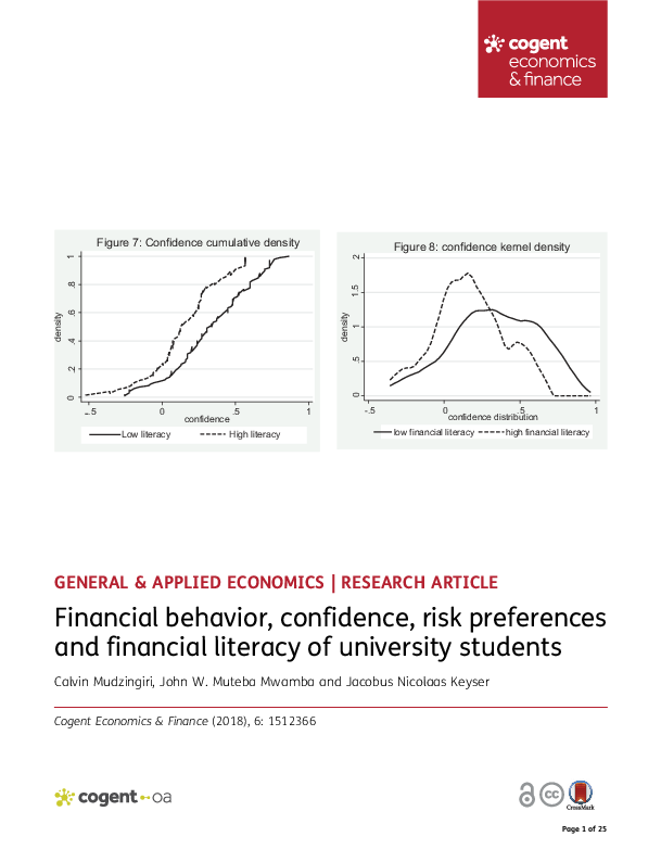 (PDF) Financial behavior, confidence, risk preferences and financial ...