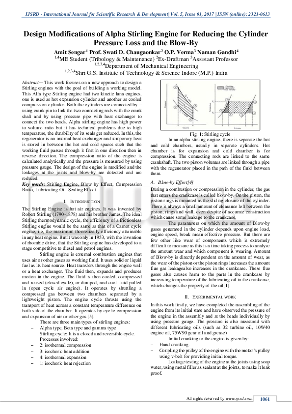 (PDF) Design Modifications of Alpha Stirling Engine for Reducing the ...