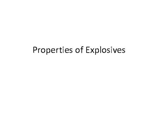 (PPT) Properties of Explosives