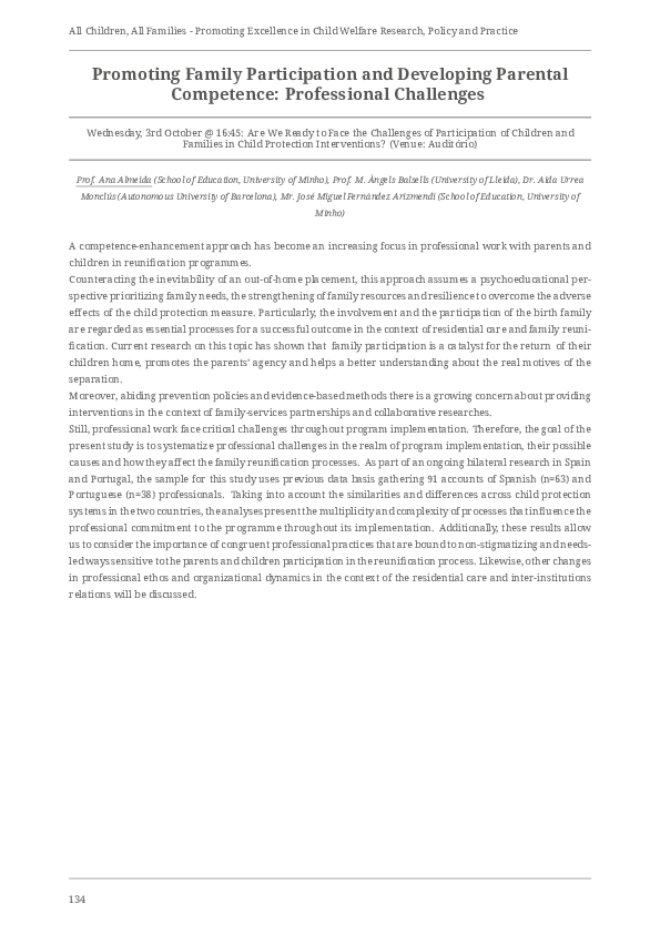 (PDF) Promoting Family Participation and Developing Parental Competence ...