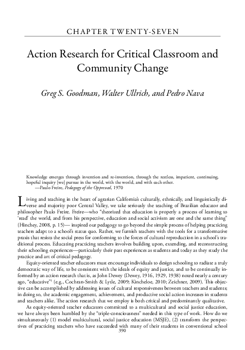 (PDF) Action Research for Critical Classroom and Community Change