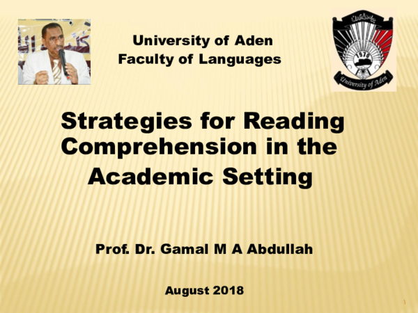 (PDF) Strategies for Reading Comprehension in the Academic Setting