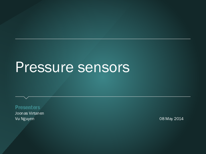 (PPT) Pressure sensor presentation slides