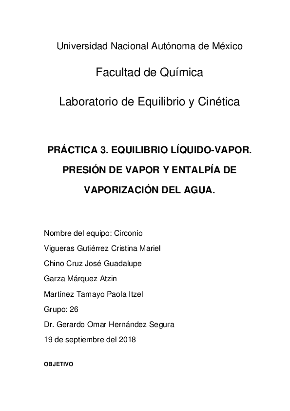 (DOC) Equilibrio Liquido Vapor