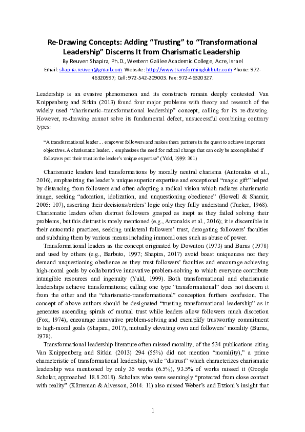 (DOC) Re-Drawing Concepts: Adding " Trusting " to " Transformational ...