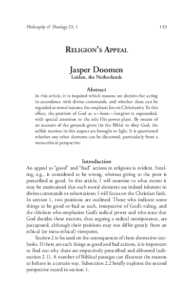 (PDF) J. Doomen, Religion's Appeal