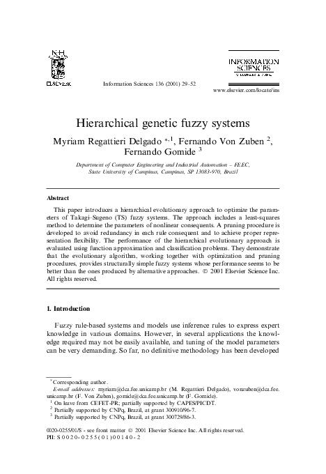 (PDF) Hierarchical genetic fuzzy systems | Fernando Gomide - Academia.edu