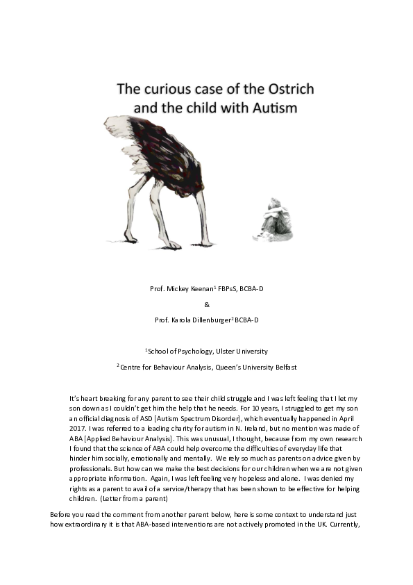 (PDF) The Ostrich and the child with autism
