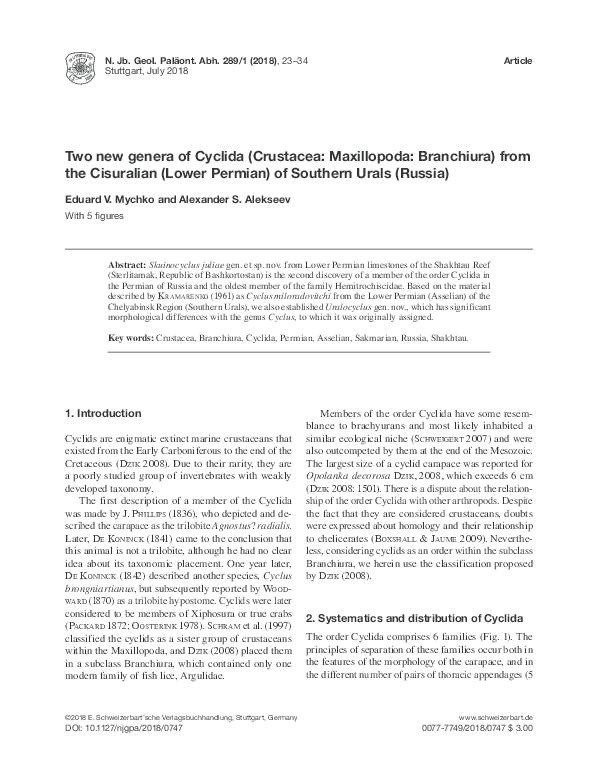 (PDF) Two new genera of Cyclida (Crustacea: Maxillopoda: Branchiura ...