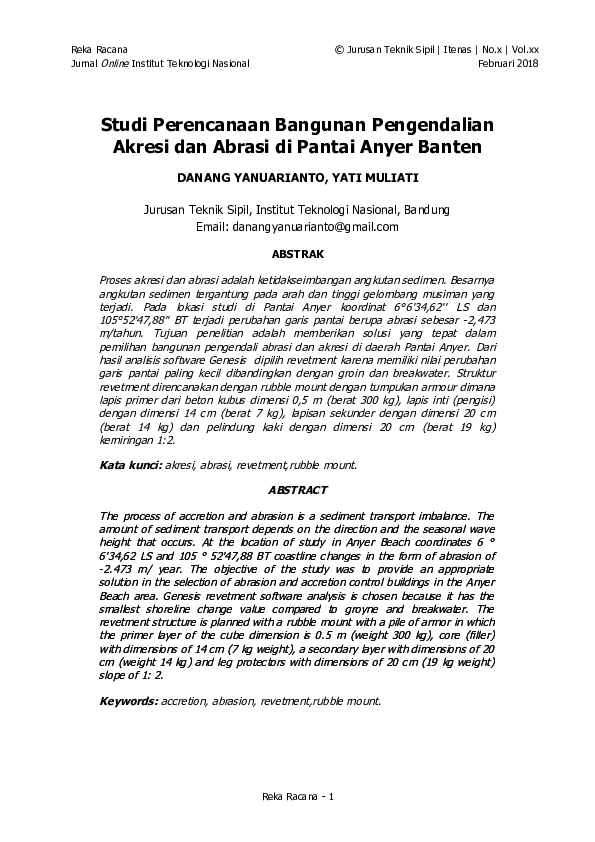 (DOC) Studi Perencanaan Bangunan Pengendalian Akresi dan Abrasi di ...