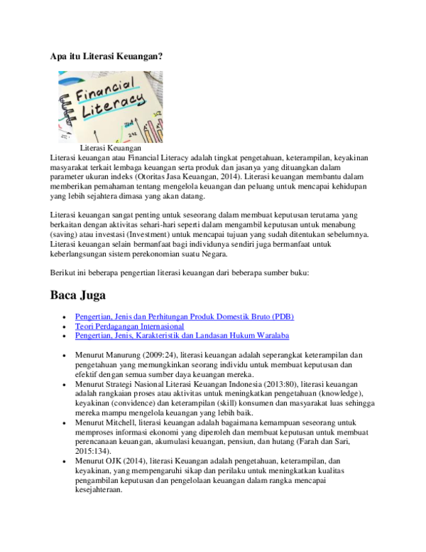(DOC) Apa itu Literasi Keuangan