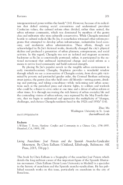 (PDF) Living Anarchism: José Peirats and the Spanish Anarcho ...