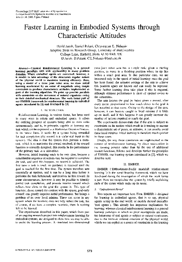 (PDF) Faster learning in embodied systems through characteristic attitudes