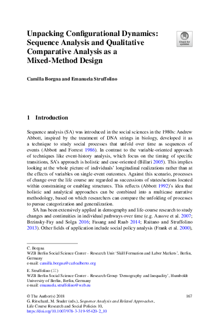 Pdf Unpacking Configurational Dynamics Sequence Analysis And