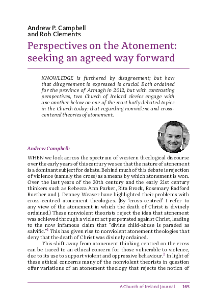 (PDF) Perspectives on the Atonement: seeking an agreed way forward