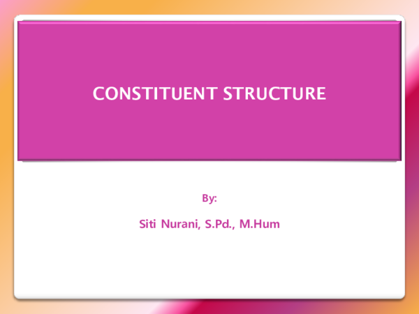 (PPT) Constituent Structure