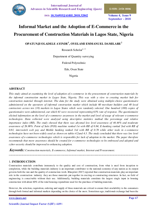 (PDF) Informal Market and the Adoption of E-Commerce in the Procurement ...