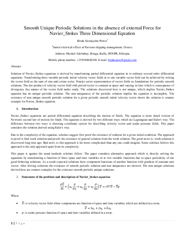 (PDF) Existence of Regular Time-Periodic Solutions to Shear-Thinning ...