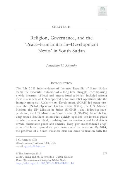 (PDF) Religion, Governance, and the ‘Peace–Humanitarian–Development ...