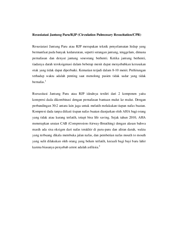 (PDF) Resusitasi Jantung Paru/RJP