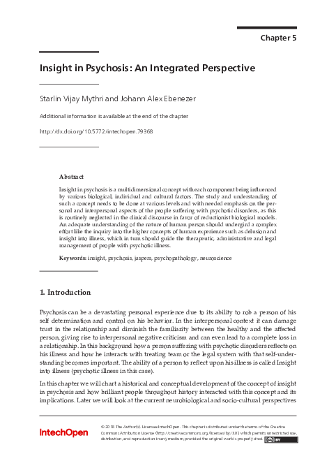(PDF) Insight in Psychosis: An Integrated Perspective