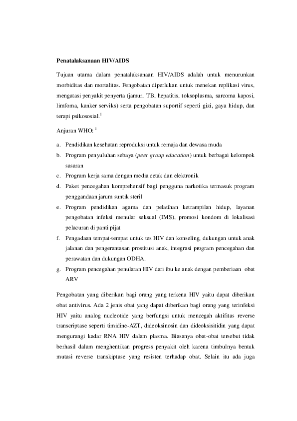 (PDF) Penatalaksanaan HIV/AIDS
