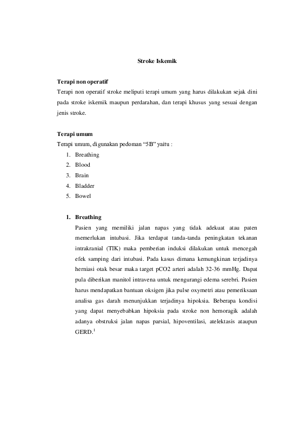 (PDF) Stroke Iskemik (Terapi non operatif)