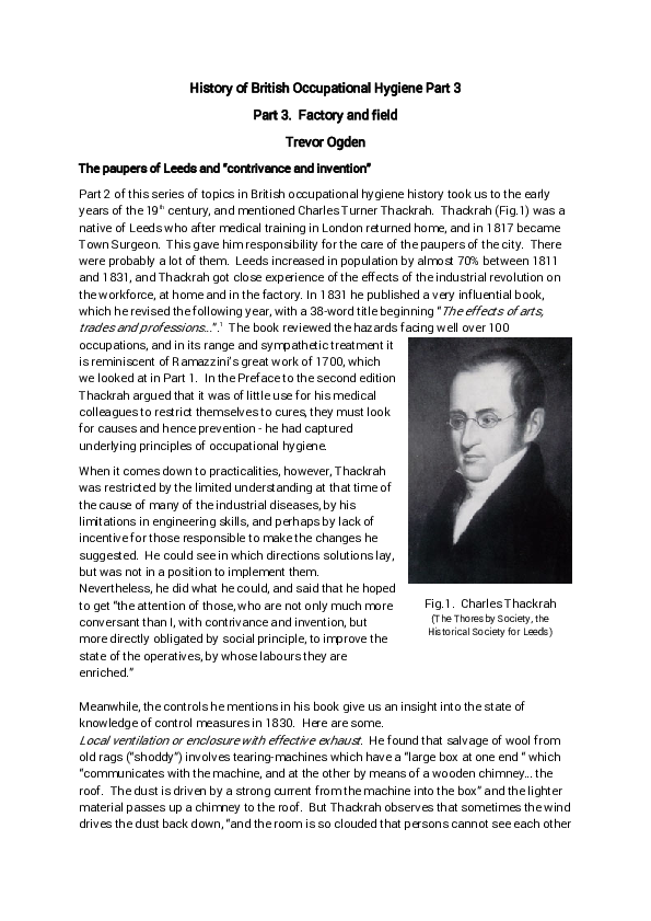 (PDF) History of British Occupational Hygiene Part 3. Factory and field