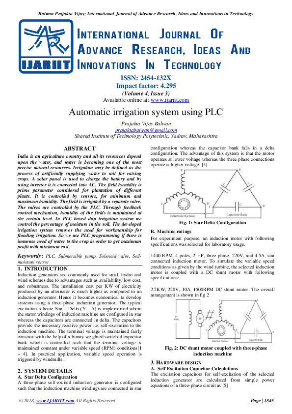 (PDF) Automatic irrigation system using PLC