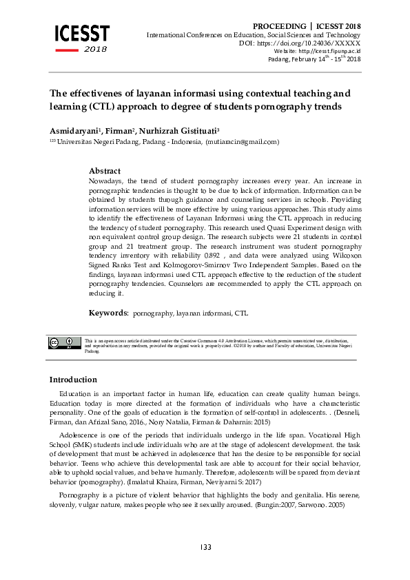 Pdf The Effectivenes Of Layanan Informasi Using Contextual Teaching And Learning Ctl