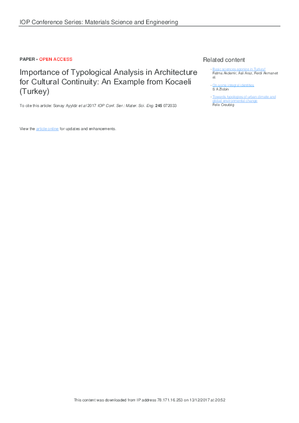 (PDF) Importance of Typological Analysis in Architecture for Cultural ...