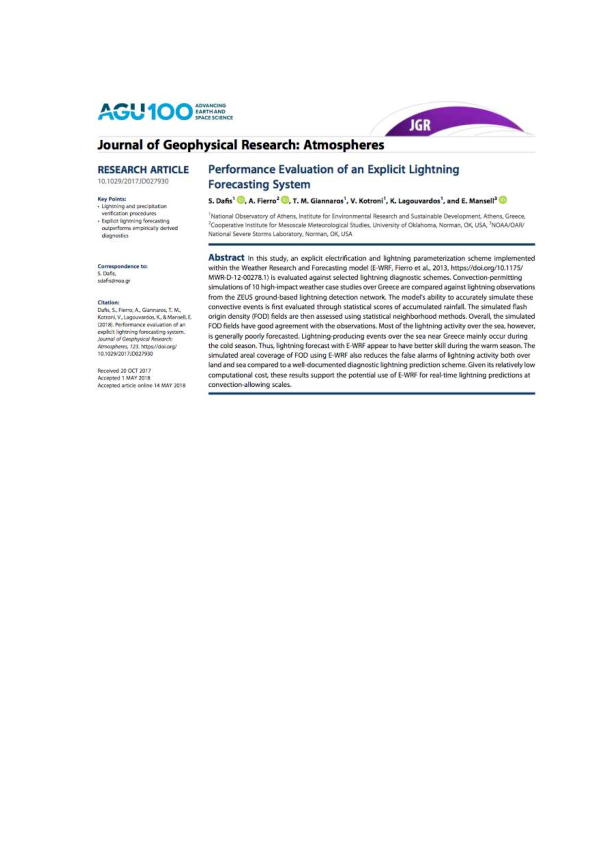 (PDF) Performance Evaluation of an Explicit Lightning Forecasting System | Stavros Dafis and ...