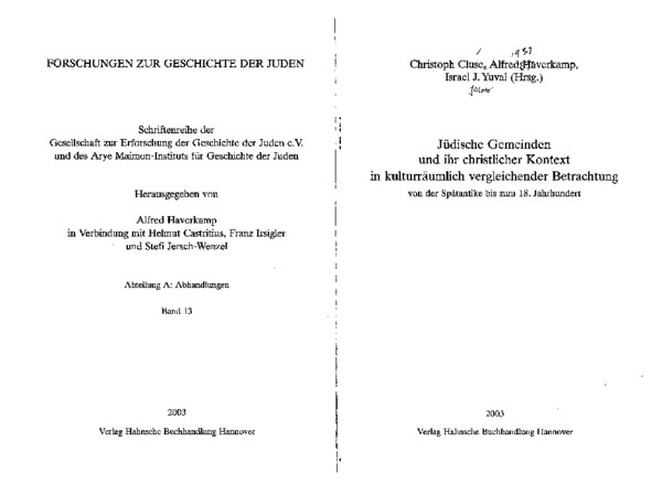 (PDF) *Jüdische Gemeinden und ihr christlicher Kontext in ...