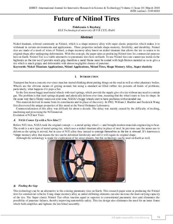 (PDF) Future of Nitinol Tires