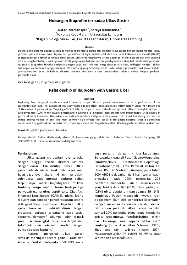 (PDF) Hubungan Ibuprofen terhadap Ulkus Gaster Relationship of ...