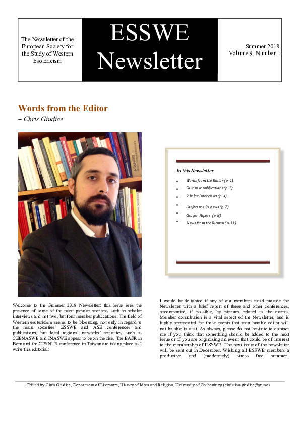 (PDF) ESSWE newsletter interview