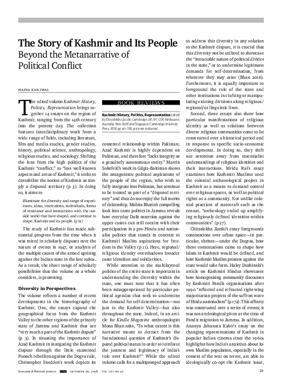 (PDF) The Story of Kashmir and Its People Beyond the Metanarrative of ...