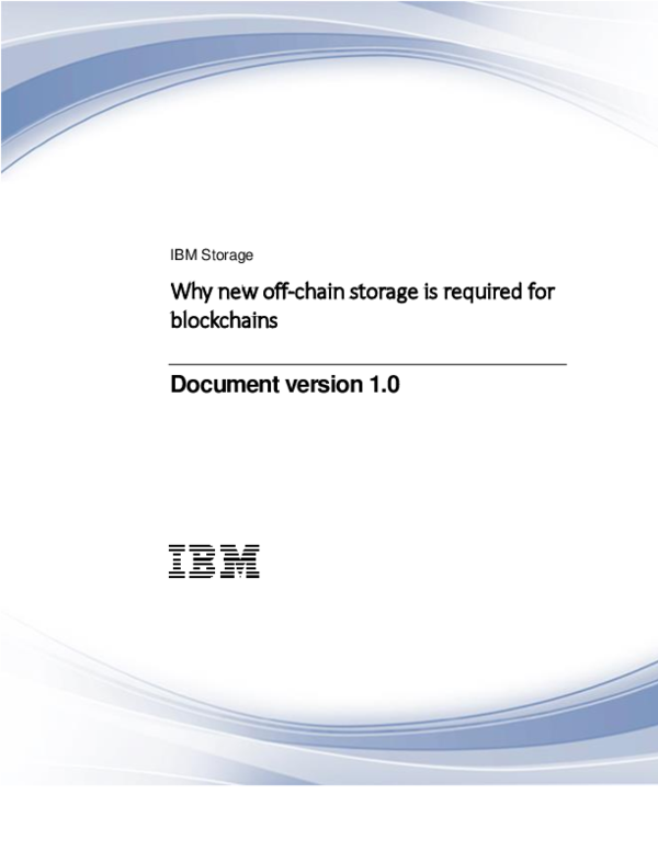 (PDF) Why new off-chain storage is required for blockchains Document ...