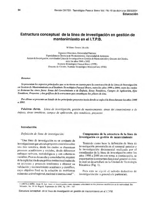 (PDF) Estructura conceptual de la línea de investigación en gestión del ...